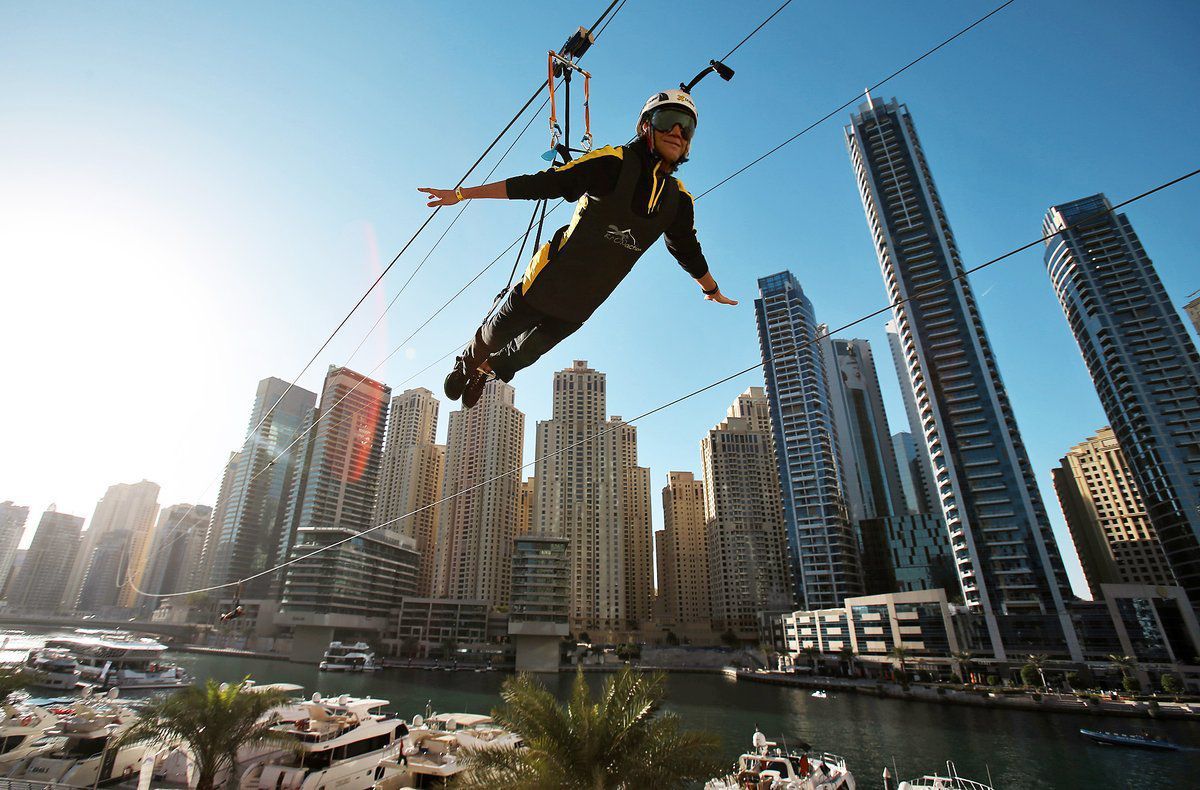 Zip line in Dubai – an extreme attraction for the brave | Two Continents